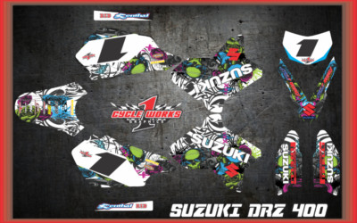 Suzuki DRZ400SM Drz400s drz400 Supermoto DRZ SEMI CUSTOM GRAPHICS KIT ...