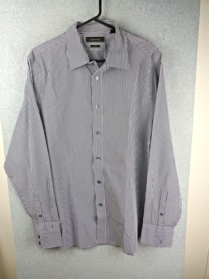 Country Road Long Sleeve Shirt Men's XL Slim Fit Collared Button Up ...