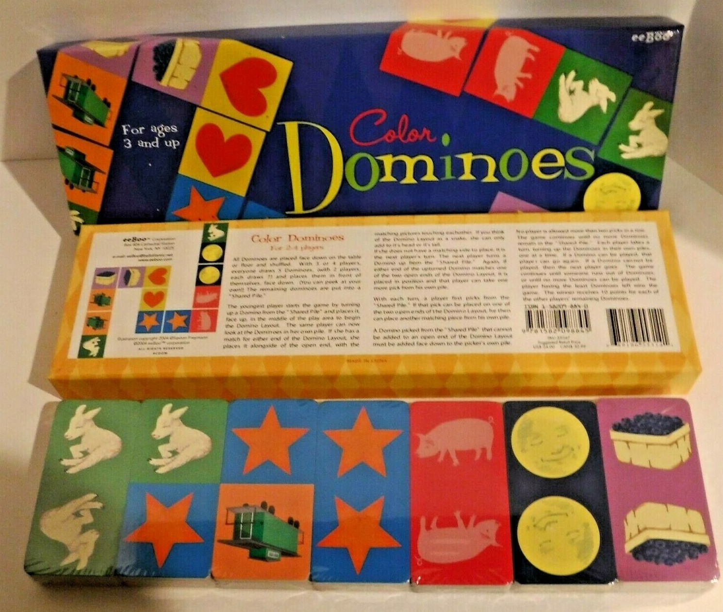 eeBoo Color Dominoes Match Award Winning Game Educational Fun 2004 New ...