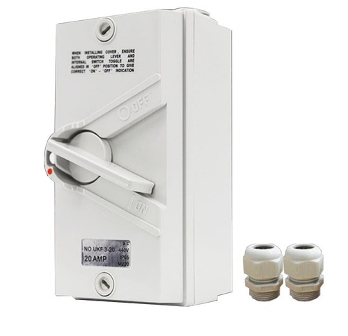 63A 440V AC Disconnect Box, 3 Phase Disconnect Switch Outdoor IP65 ...