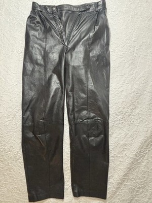 Echtes Leder Black Leather 1980's Pants Modified Cod Piece Fly size 30 ...