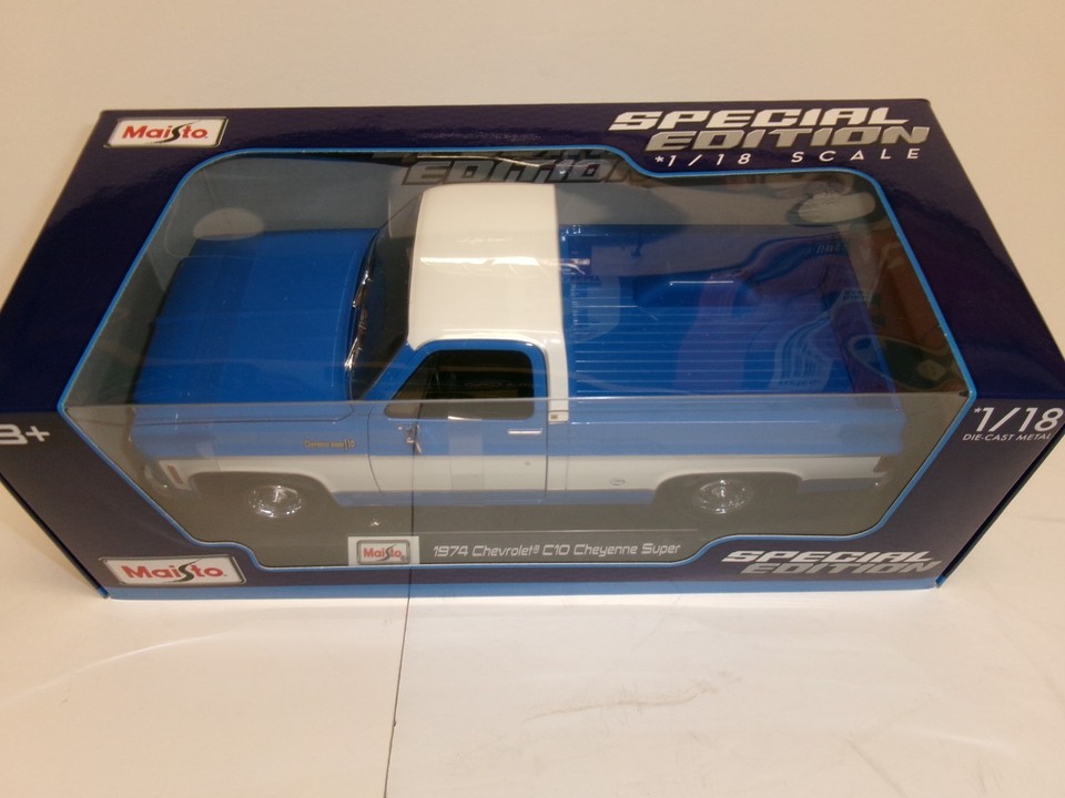 1/18 Maisto 1974 Chevrolet C-10 Pickup Cheyenne Super Chevy Square Body ...