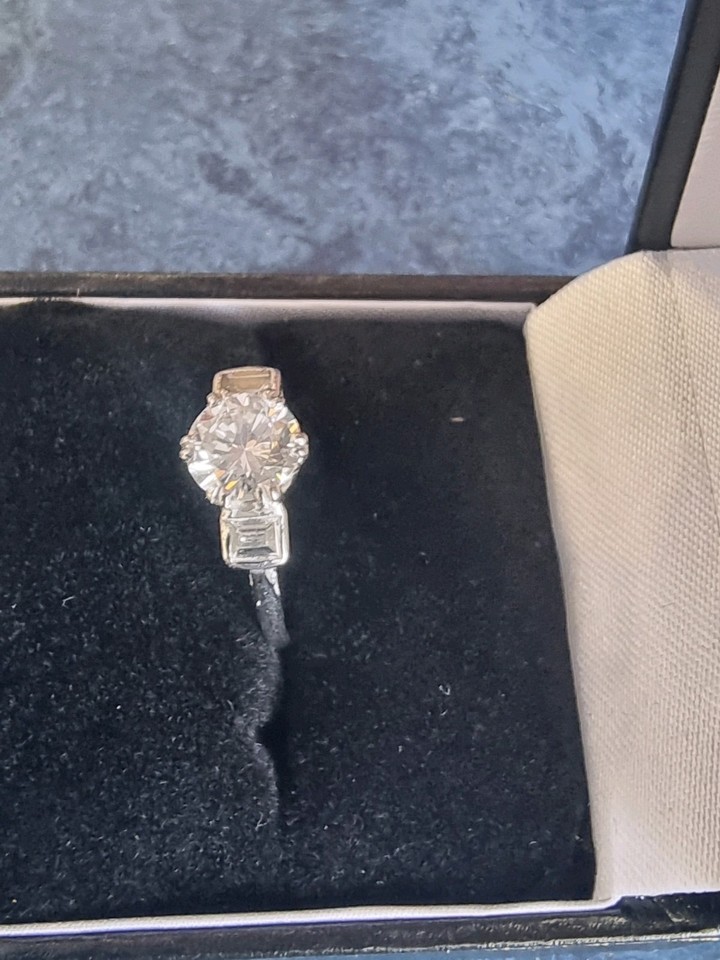 Antique Platinum Diamond Engagement Ring 18ct Gold Shank Beautiful ...