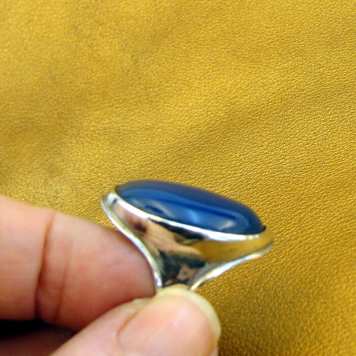 blue agate ring 925 sterling silver 7,8,9,10 handmade Hadar Designers ...