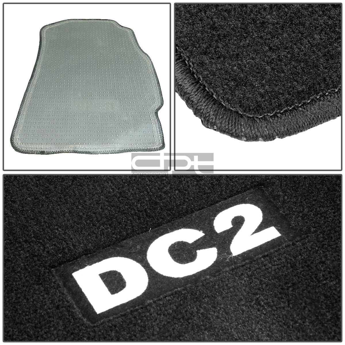 Fit 94-01 Acura Integra Dc2 Logo Nylon Black Floor Mats/Plush Carpet ...
