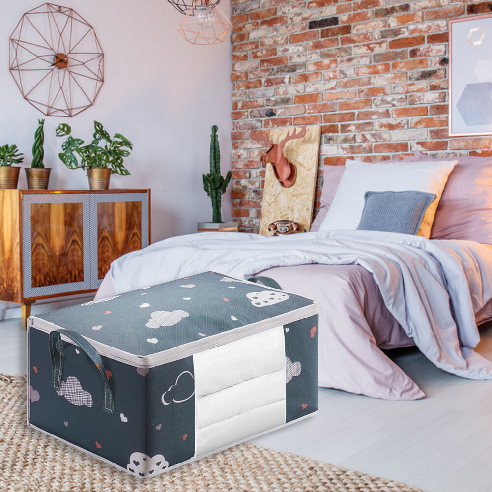 Clothes Storage Box Durable Quilt Storage Bag for Comforters Bedding (L ...