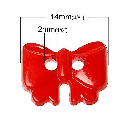 Sewing Buttons, Various Styles 4/8"x3/8" (14mmx10mm) Bow Buttons Mixed ...