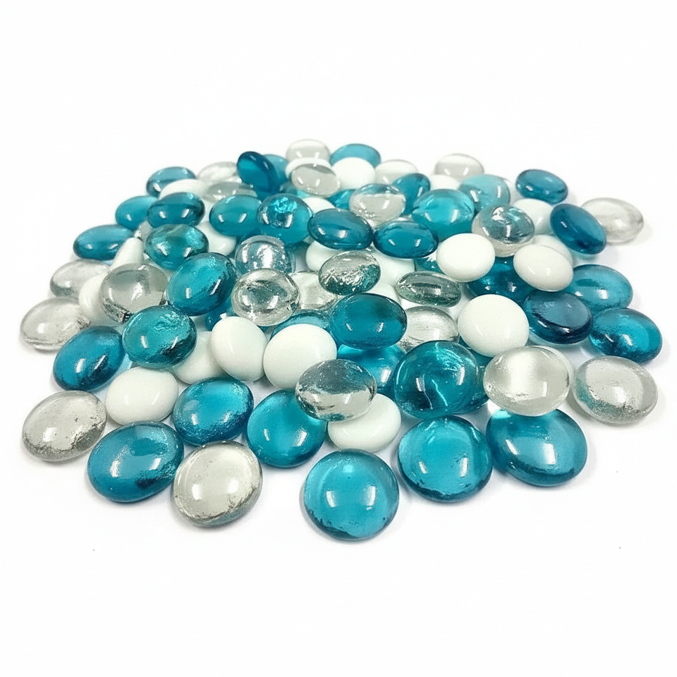Decorative Round GLASS PEBBLES Stones BEADS 17-20mm *Lots Quantities ...