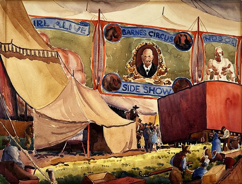1926 Barnes Circus Side Show Stanley Huber Wood 1894-1949, listed CA ...