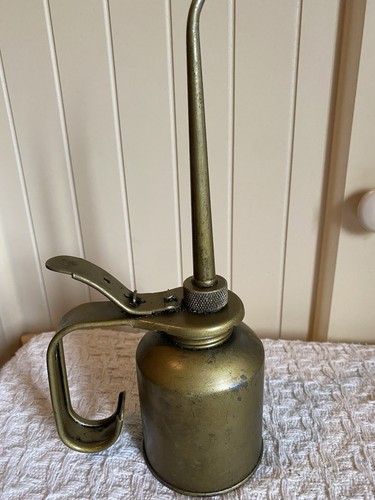 Vintage “19 Eagle 63” Gold Thumb Push Oiler Can Brass 10” High | eBay