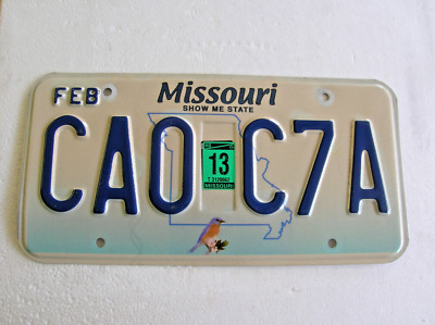 *1-2013 Missouri license plate in good cnd.Little bowed.Slight ...
