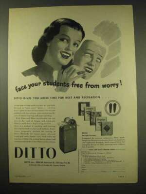 1949 Ditto Duplicator Ad - Face Your Students Free | eBay
