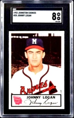 1953 Milwaukee Braves Johnston Cookies #20 Johnny Logan SGC 8 NM MT | eBay