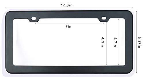 2PCs Stainless Steel License Plate Frames with Matt Black Color High ...