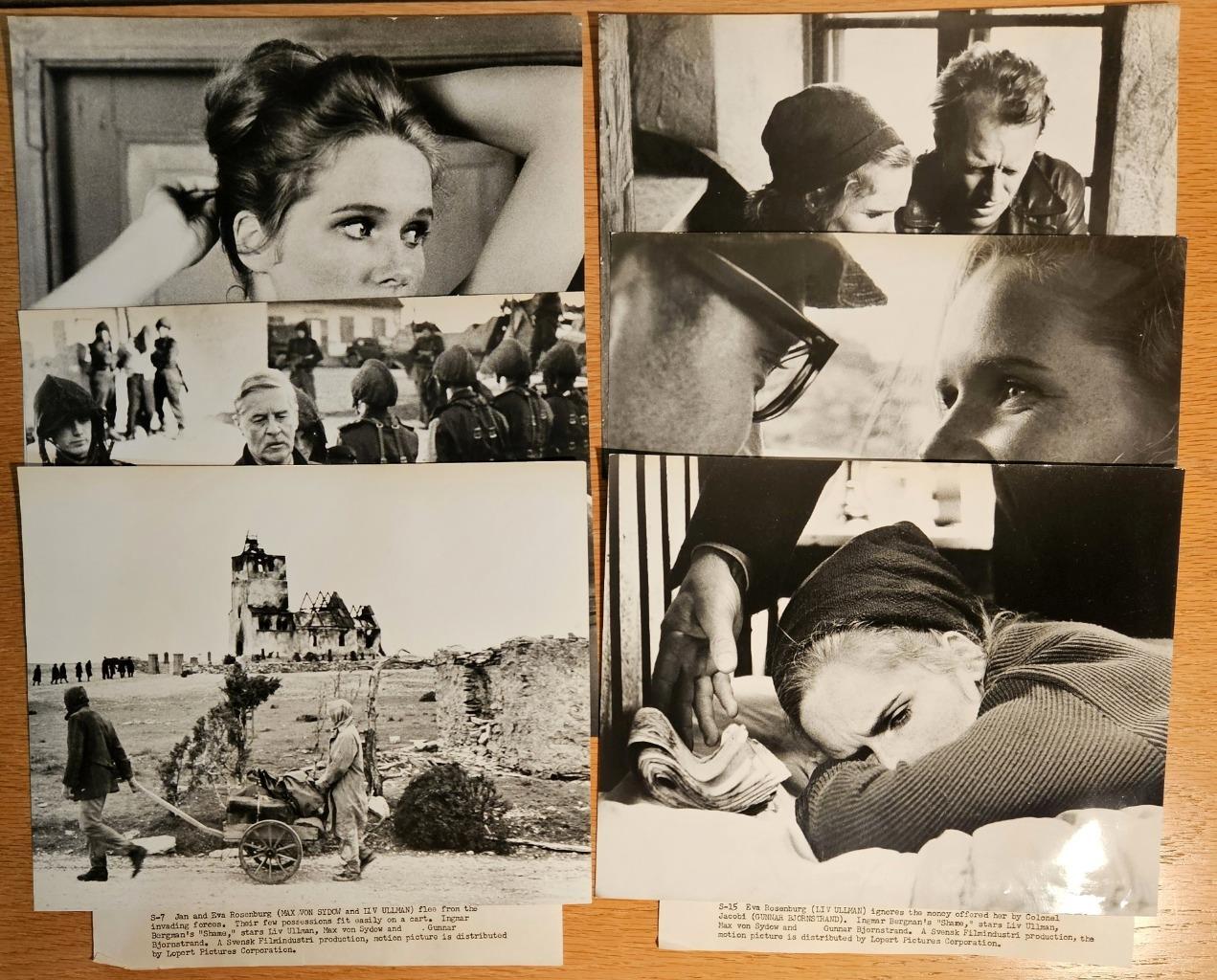 1968 Ingmar Bergman 'Shame' movie stills - Lot of 18 - Liv Ullman, Max ...