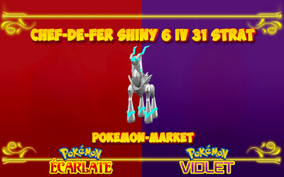Pokemon Ecarlate Pokemon Violet : chef de fer shiny 6 IV 31 lvl 100 | eBay