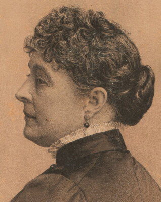 CAROLINE HARRISON, FLOTUS. BEAUTIFUL PROFILE POSE. TONER CABINET CARD ...