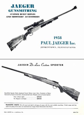 Jaeger Custom Built Rifles 1958 Gun Catalog | eBay