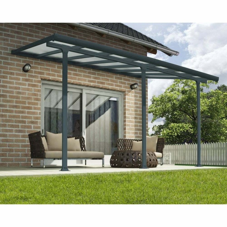 Tuscany Patio Cover Grey Aluminium Porch Door Canopy Pergola By Palram ...