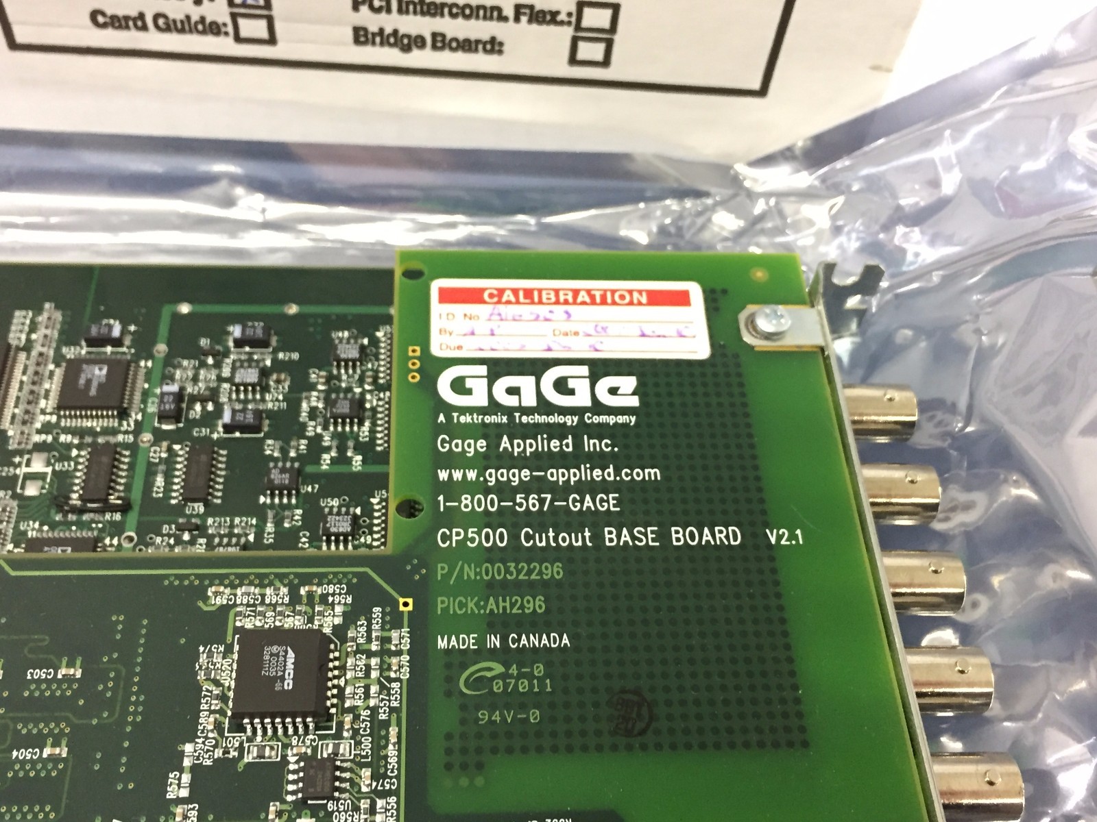 GAGE 1620 COMPUSCOPE 16 BIT 2.5MS/S DUAL CHANNEL A/D AND O-SCOPE CARD ...