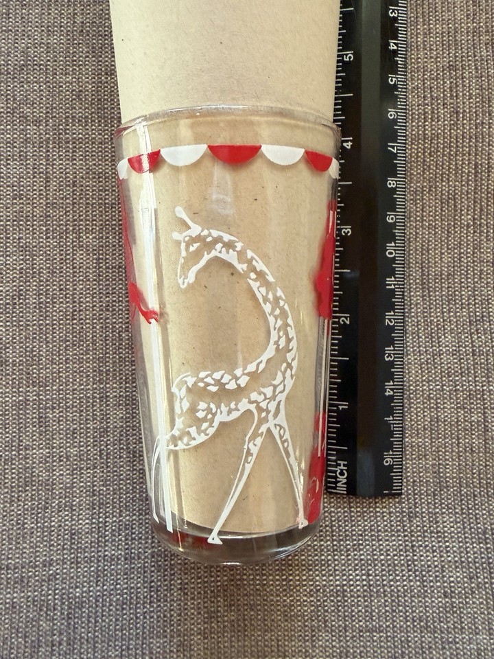 Vintage 1950's Set Of Four Circus Theme Glasses Monkey, Elephant ...