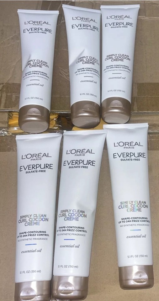(6 PACK )Loreal Everpure Simply Clean Curl Cocoon Creme Sulfate-Free 5. ...