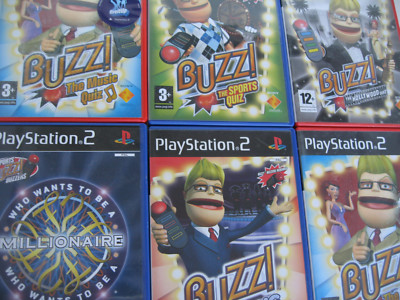 PS2 - BUZZ Buzzers Game Series: Sports Mega Hollywood Pop Robojam ...