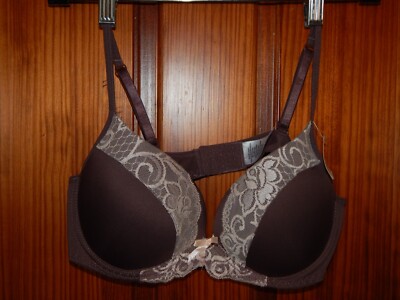SIMPLY BASIC LACY PLUNGE BRA, UNDERWIRE, MEDIUM PADDING, SIZE 36 B ...