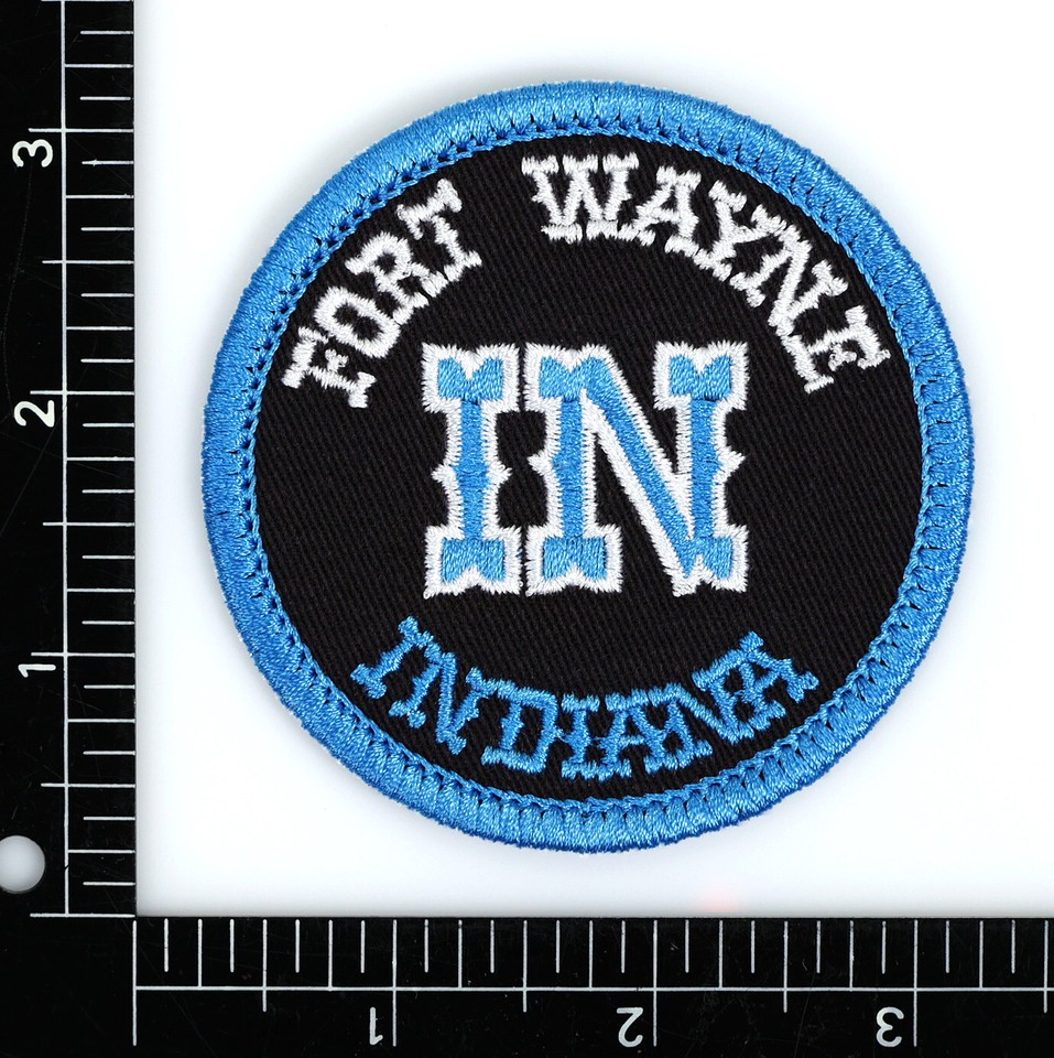 Fort Wayne Indiana Embroidered Patch Black/Aqua Iron-On Sew-On Jacket ...