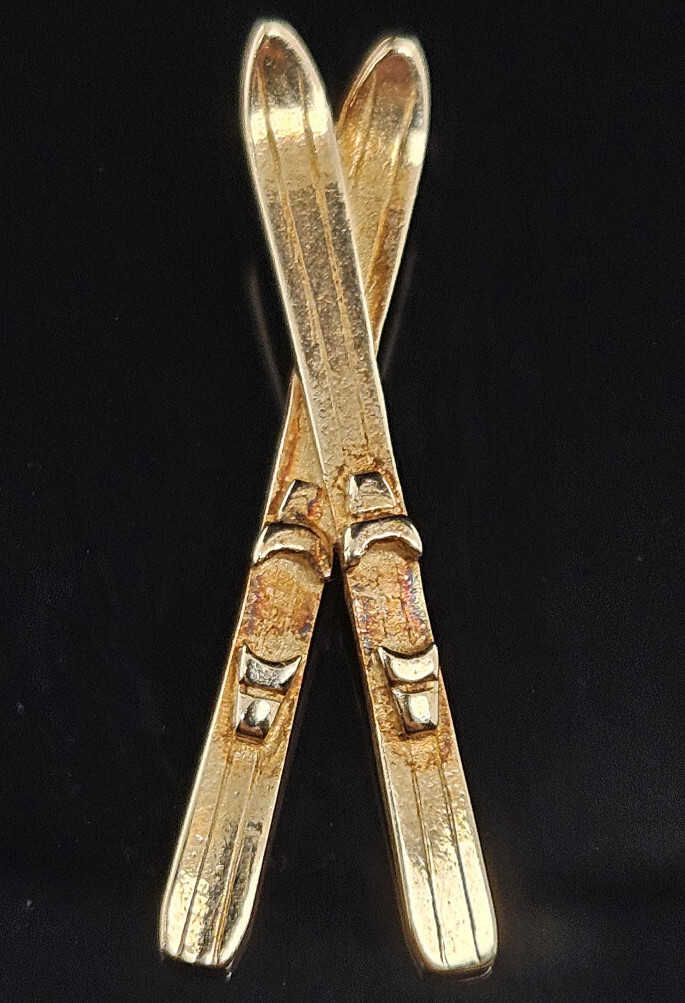 14K Gold JAMES AVERY SNOW SKIS Pendant Charm Retired … - Gem
