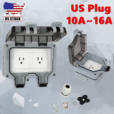 Outdoor Wall Switch Socket Waterproof 110V Storm Single Double Switch ...