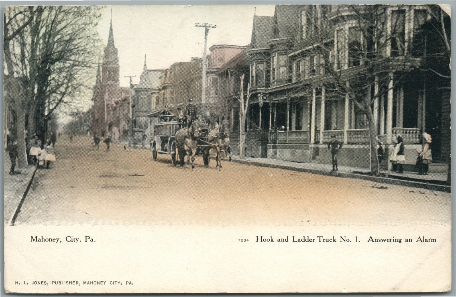 MAHONEY CITY PA HOOK & LADDER FIRE CO. TRUCK ANTIQUE POSTCARD | eBay