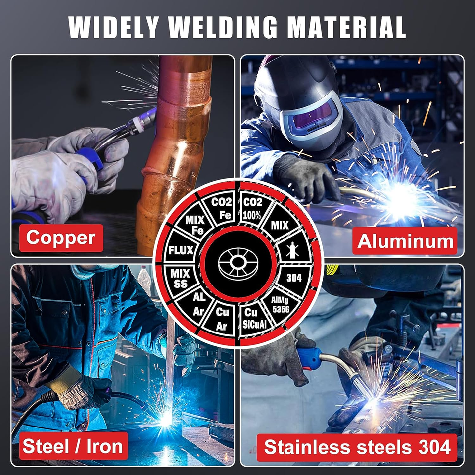 200A 110/220V Dual Voltage 8-in-1 Multi-Process Welding Machine with ...