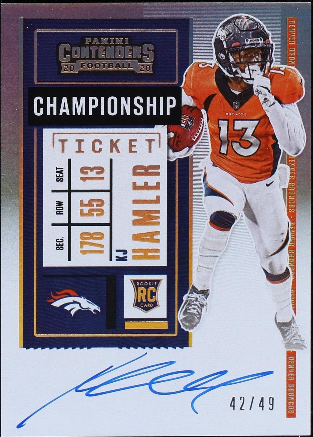 2020 Panini Contenders - RPS KJ Hamler #119 Championship Ticket /49 (AU ...