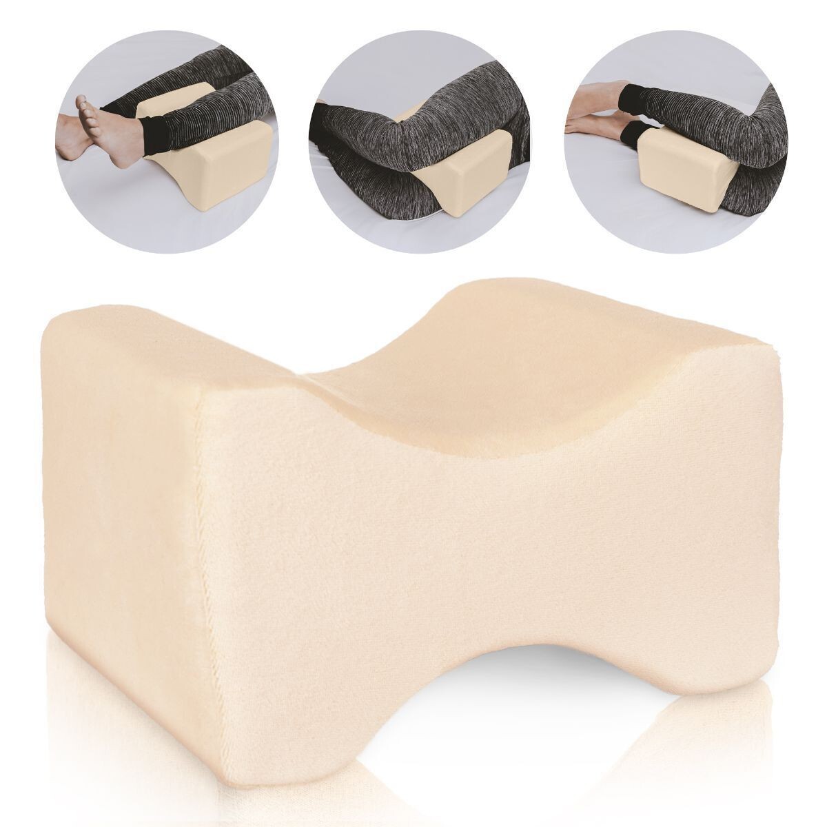 Memory Foam Contour Leg Pillow Bed Orthopaedic Firm Back Hips Knee ...