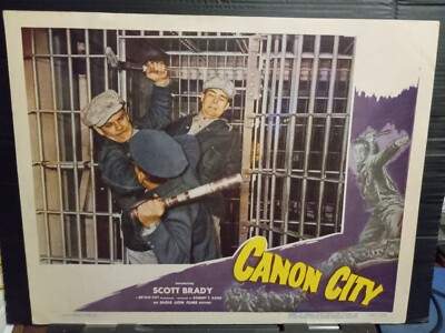 Lobby Card 1948 CANON CITY Scott Brady Ray Bennett inmates jail fight ...