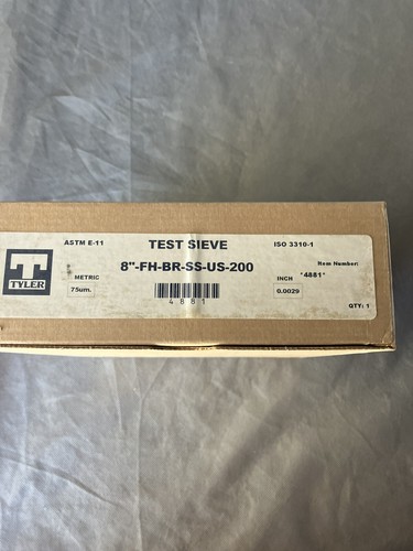 TYLER 8” US Standard No. 200 Mesh SS Brass Test Sieve 75UM NEW | eBay