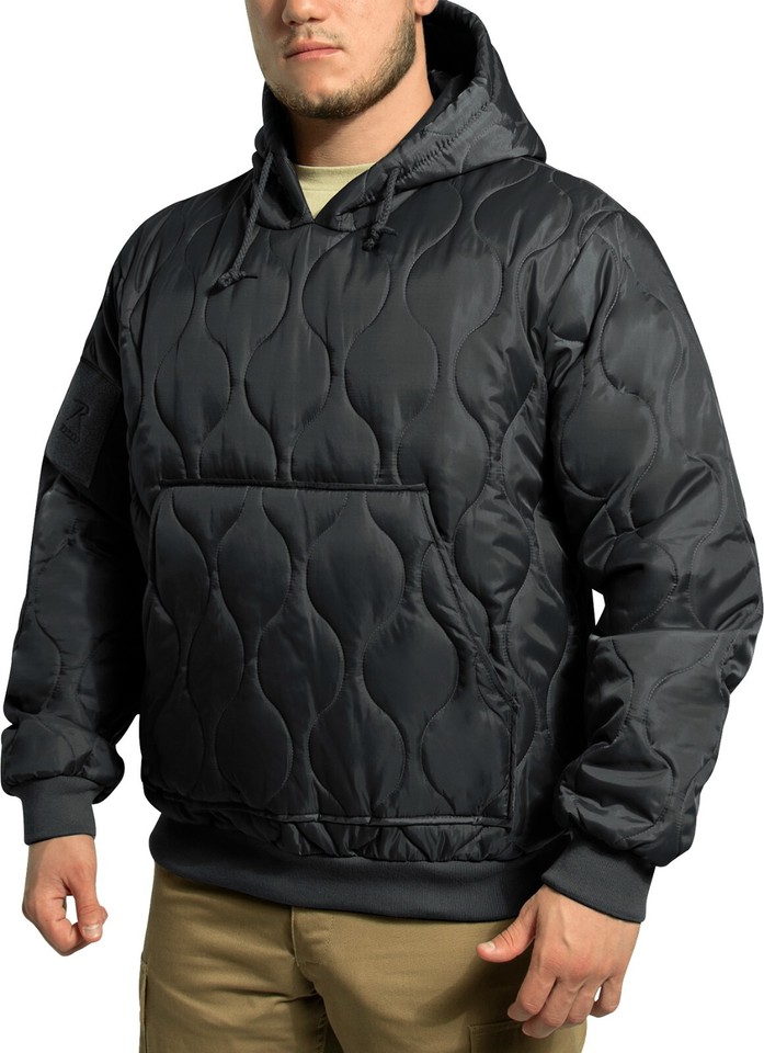 Quilted Woobie Hooded Sweatshirt Lightweight Warm Military Poncho Liner ...