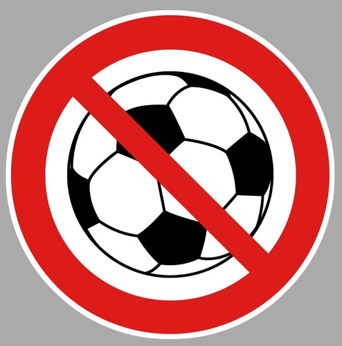 STICKER INTERDIT JEUX DE BALLON JOUER AU FOOT INTERDICTION BALLE ...