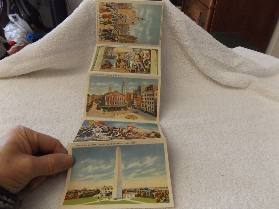 SOUVENIR FOLDER of HISTORICAL BOSTON Vintage Postcard Photo Album by ...