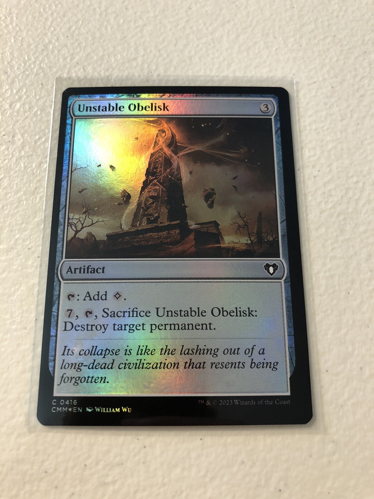 Unstable Obelisk Foil Commander Masters CMM MTG Magic The Gathering ...