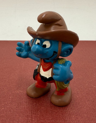 Vintage Peyo 1981 ☆ Smurfs ☆ Cowboy Smurf Figure #20122 | eBay Australia
