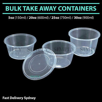 Take Away Containers Takeaway Food Plastic Round Sauce Bulk 5oz 20oz ...