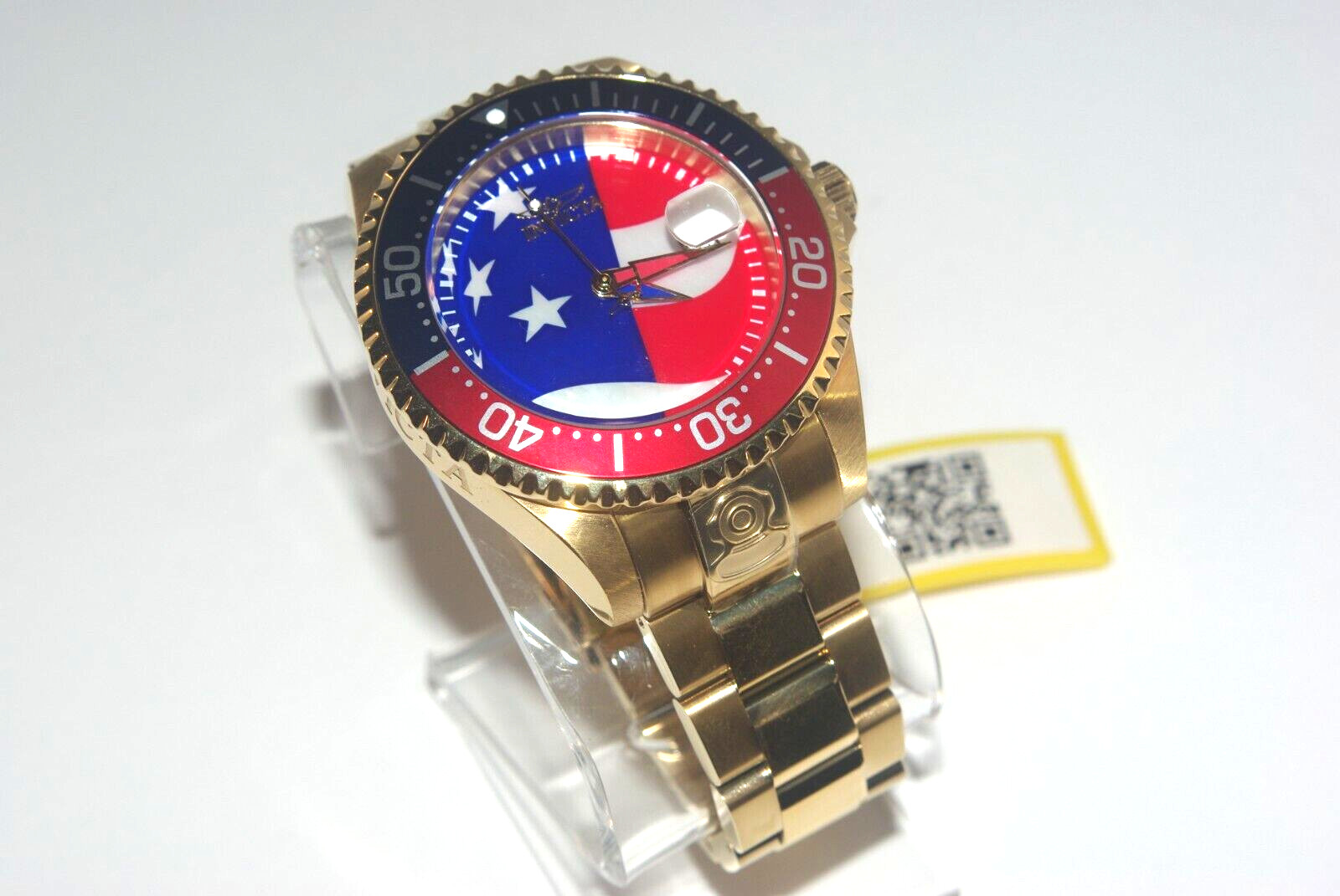 RARE Luxury Invicta Pro Diver Automatic 47mm American Flag Dial Gold ...