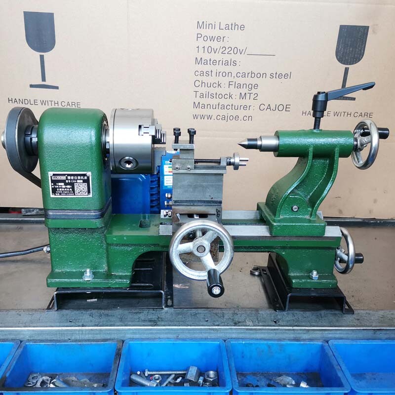 Small instrument lathe/metal working lathe/cast iron integrated 3/4 ...