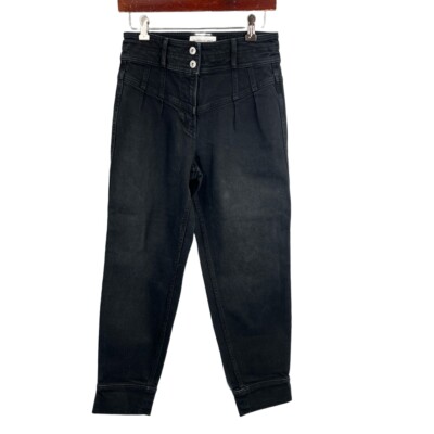 Something Navy Women’s Jeans Black Pleated Two-Button High Rise Size 4 ...