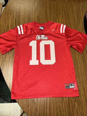VTG Eli Manning #10 Ole Miss Rebels Nike Team Football Jersey Youth ...