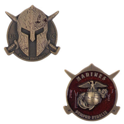 US Marine Corps Spartan Blood Brothers Challenge Coin 2 inch U.S ...