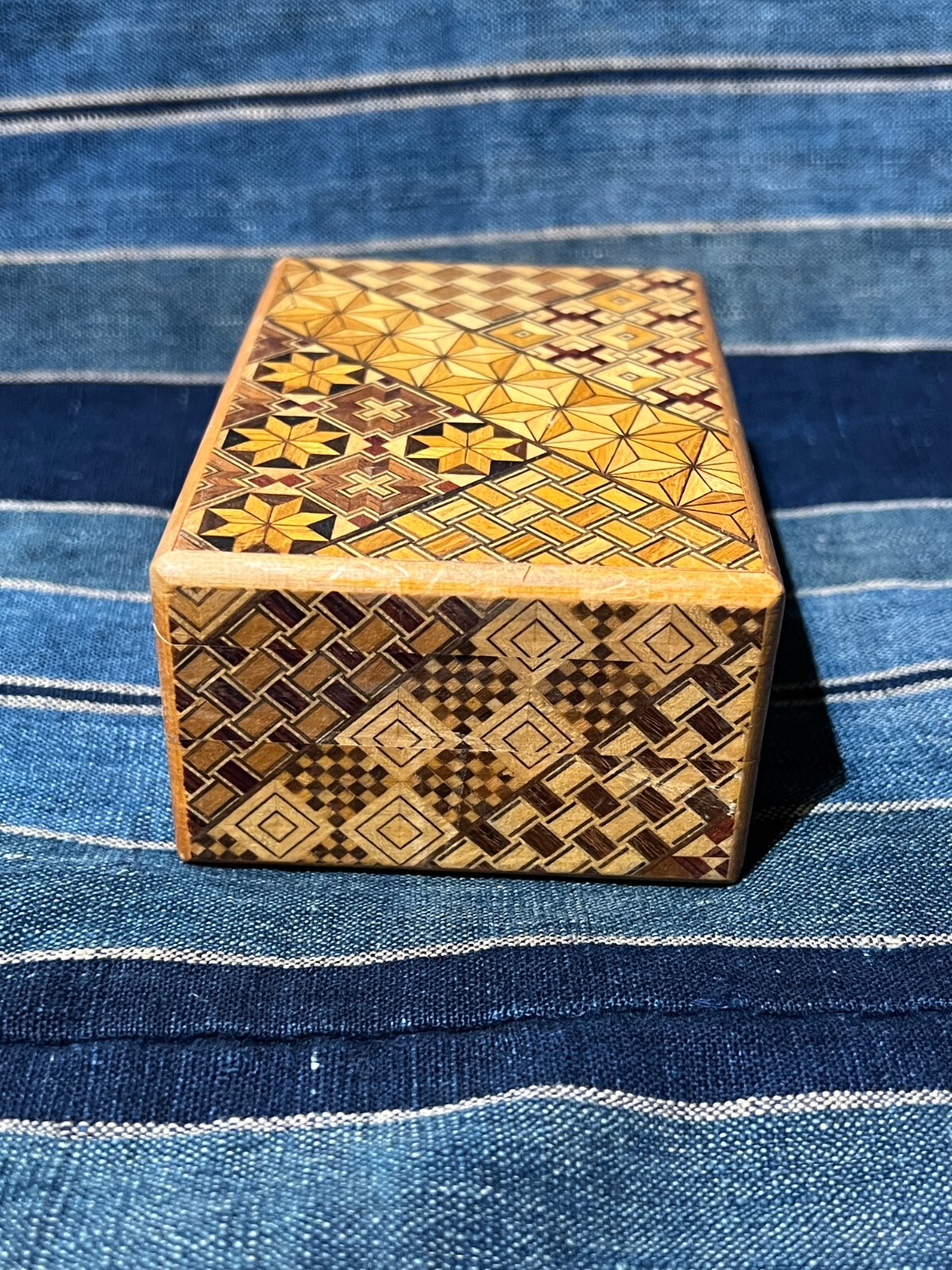 Japanese Yosegi Puzzle Box Wooden Trick Box small size vintage hakone ...