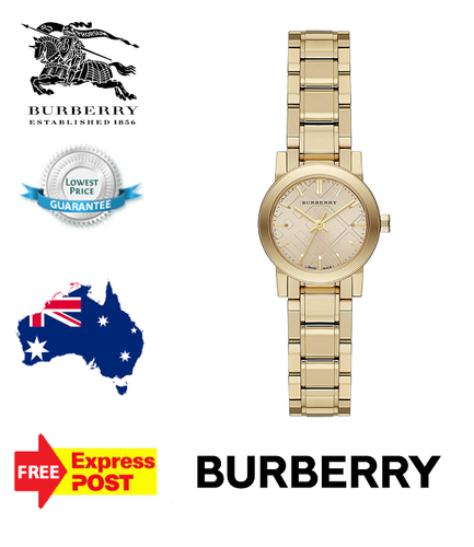 NEW BURBERRY 'THE CITY' BU9227 GOLD CHECK WOMENS QUARTZ WATCH | eBay ...